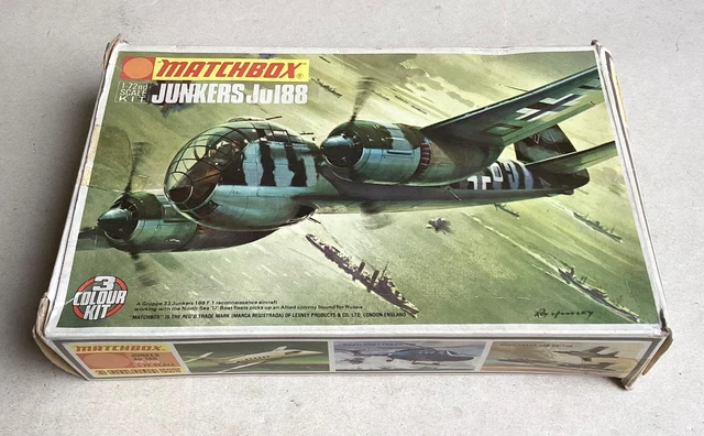MATCHBOX - 1:72 scale, PK-109 - JUNKERS Ju 188 AIRCRAFT KIT - Boxed £14 ...