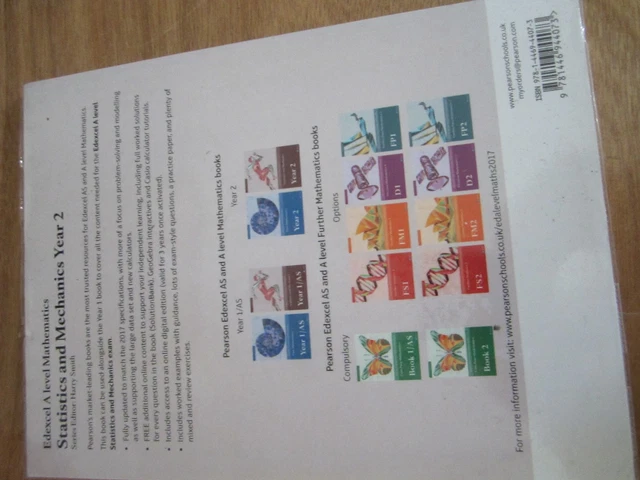 EDEXCEL A LEVEL Mathematics Statistics & Mechanics Year 2 Textbook + e ...