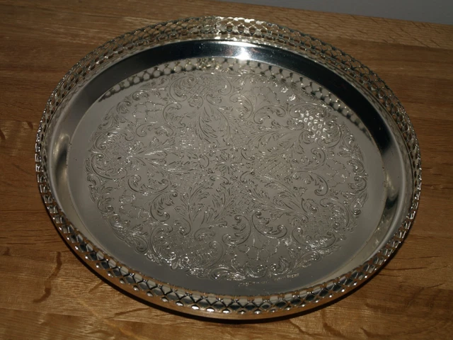 QUEEN ANNE SILVER Plated Gallery Tray (Mayell) £8.00 - PicClick UK