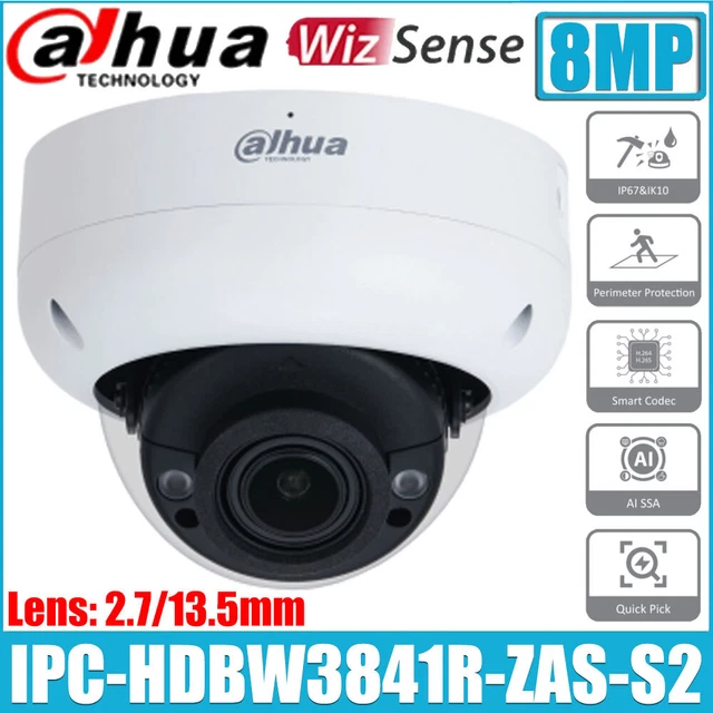 NEW DAHUA IPC-HDBW3841R-ZAS-S2 8MP IR Vari-focal Dome WizSense Network IP Camera EUR 177,15 ...