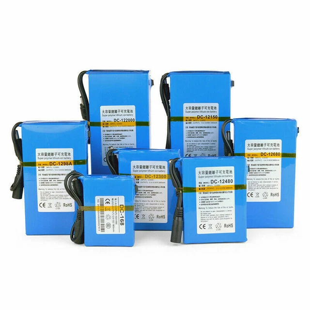 NEW DC RECHARGEABLE Li-ion Batteries Portable Battery Pack with Charger ...