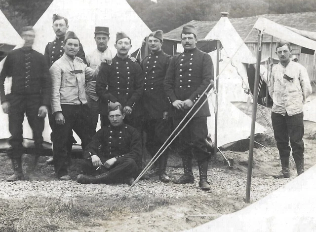 WW1 PHOTO POSTCARD French Soldiers Military Camp Tents Patriotic EUR 17 ...
