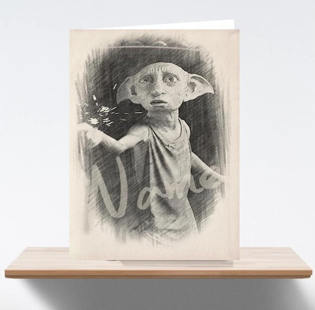 PERSONALISED HARRY POTTER Dobby Art/Sketch/Drawing Birthday Card EUR 4 ...