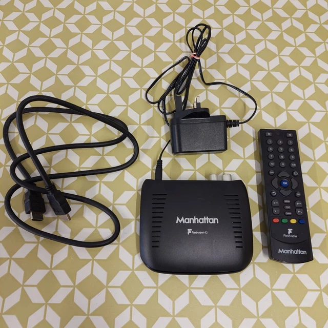 MANHATTAN T1 FREEVIEW HD Set Top Box with Freeview HD Channels HDMI ...