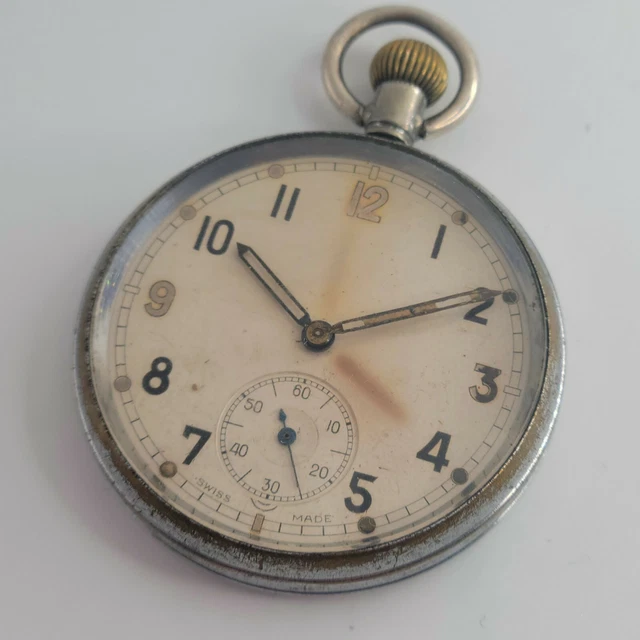 WW2 &TISSOT& GSTP Pocket Watch British Army Military Wwii Raf Fob Broad ...
