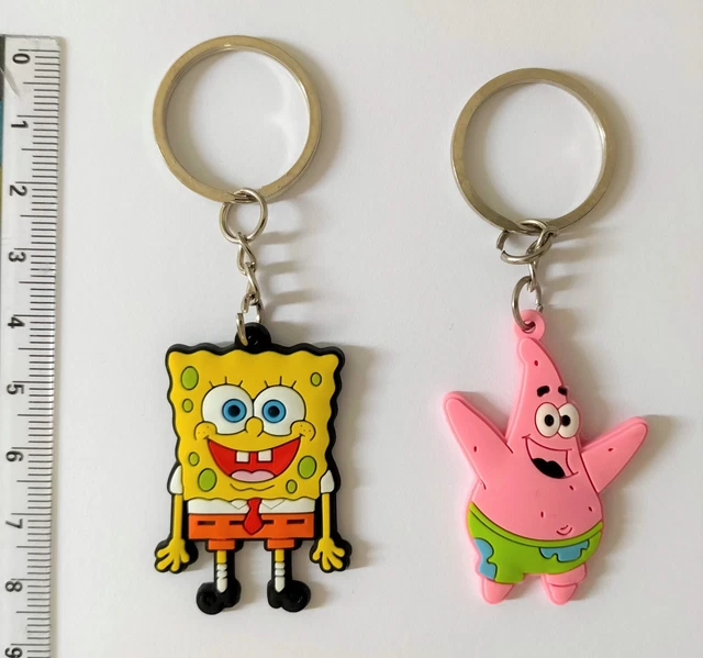 NEW 2 PCS Spongebob Squarepants and Squidward Keychain Keyrings Key ...