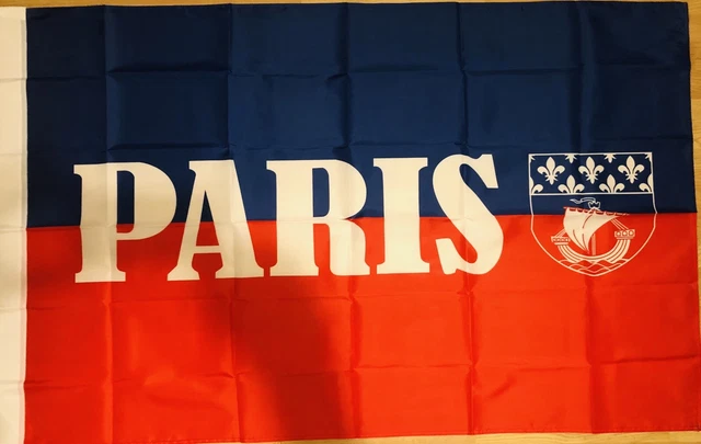 DRAPEAU VILLE DE PARIS AVEC ARMES 90x90cm - DRAPEAU PARISIEN AVEC Í ...