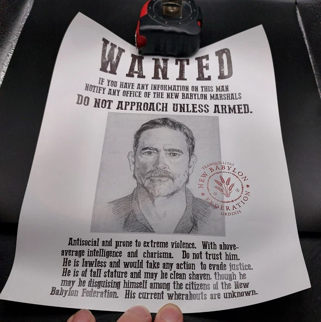 WALKING DEAD NEGAN Wanted Poster 'Dead City' AMC Supply Drop Exclusive ...