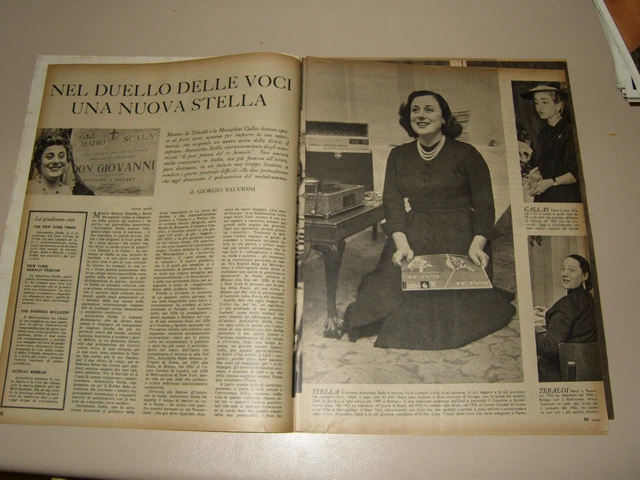 ANTONIETTA STELLA MARIA CALLAS RENATA TEBALDI clipping ritaglio ...