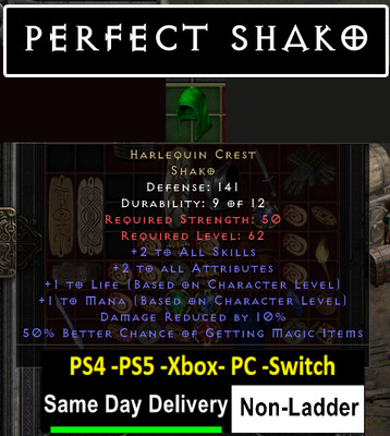 SHAKO 141 PERFECT SHACO PC-XBOX-PS4-PS5-SWITCH Diablo 2 Res D2R ...