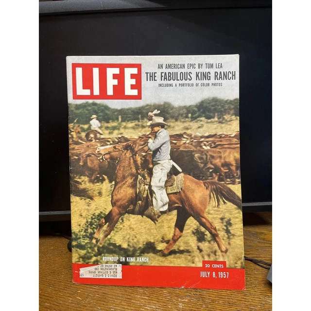 LIFE MAGAZINE JULY 8 1957 Roundup on King Ranch Great Ads £15.48 ...