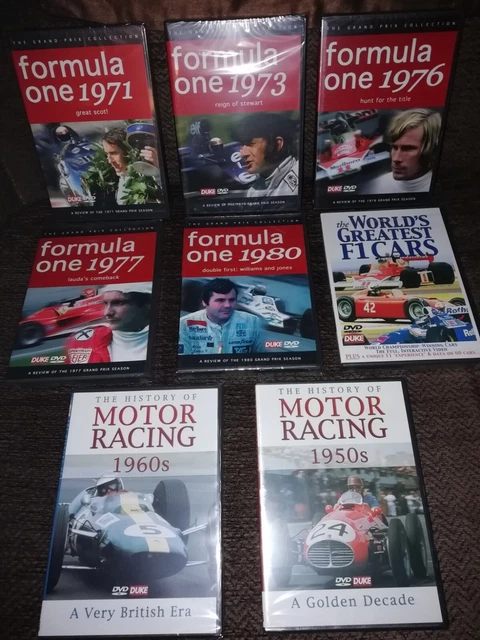 8 NEW F1 Dvd Season Reviews 1971 1973 1976 1977 1980 1950 1960 Bundle Formula 1 £29.95 - PicClick UK