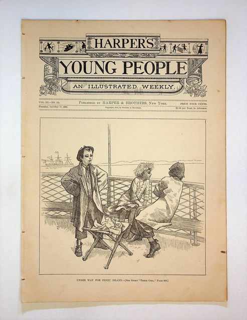 HARPER'S YOUNG PEOPLE Magazine Vol. 3 #155 GD- 1.8 1882 £29.81 ...