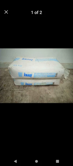 KNAUF PLASTERBOARD ADHESIVE 25KG X 2 Bags £10.00 - PicClick UK