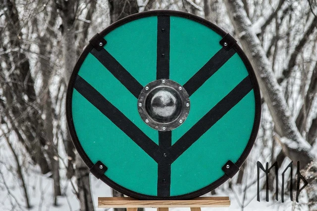 MEDIEVAL LARP WARRIOR Wood & Steel Viking Round shield Armor Templar ...