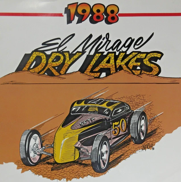 VINTAGE HOT ROD Poster El Mirage So Cal Dry Lakes Bonneville Salt Flat ...
