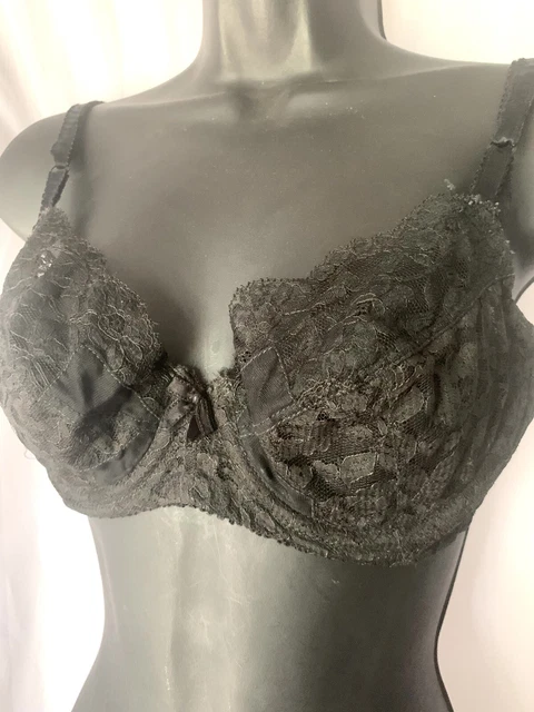 Original Vintage 40s 50s Nude Rp Black Bullet Bra Slip Stockings