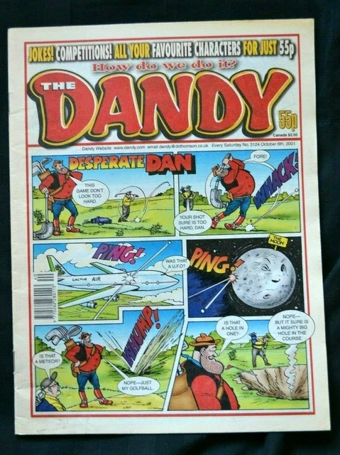 DANDY COMIC ISSUE #3124 06/10/01 October 6th 2001 Desperate Dan Plays ...
