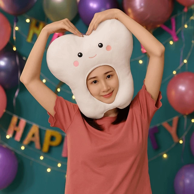 CUTE TOOTH HOOD Hat Animal Theme Cosplay Hat Dress Up Hat Costume Party ...