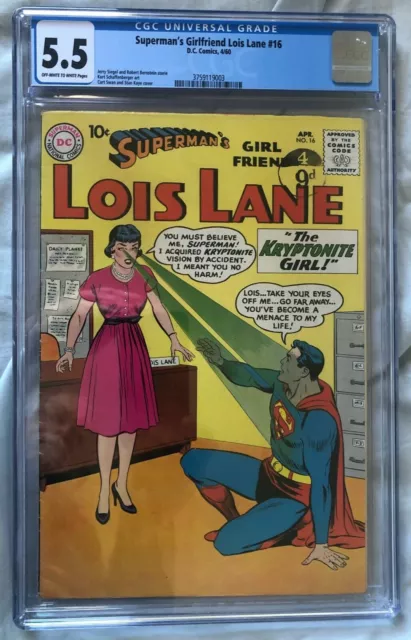 Dc Lois Lane 16 Cgc 55 The Kryptonite Girl Supermans Gf Graded Bd 1960 Eur 20933 Picclick Fr