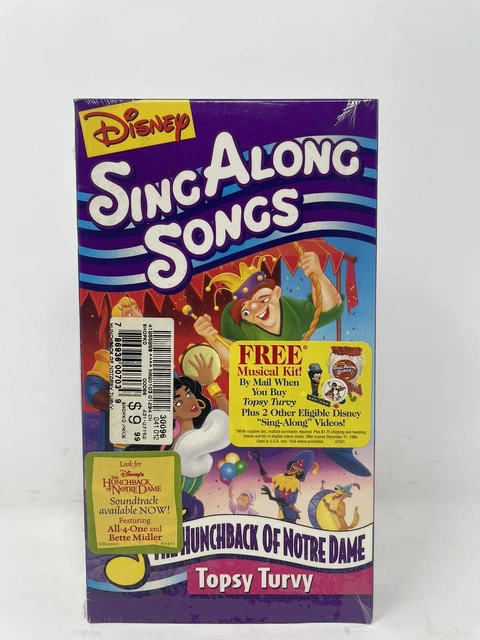 DISNEY SING ALONG Songs VHS Hunchback of Notre Dame Topsy Turvy Video ...