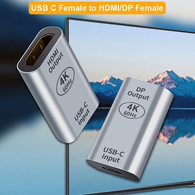 USB TYPE C HDMI/DP/MiniDP Female Adapter 4K@60Hz Converter HD Video ...