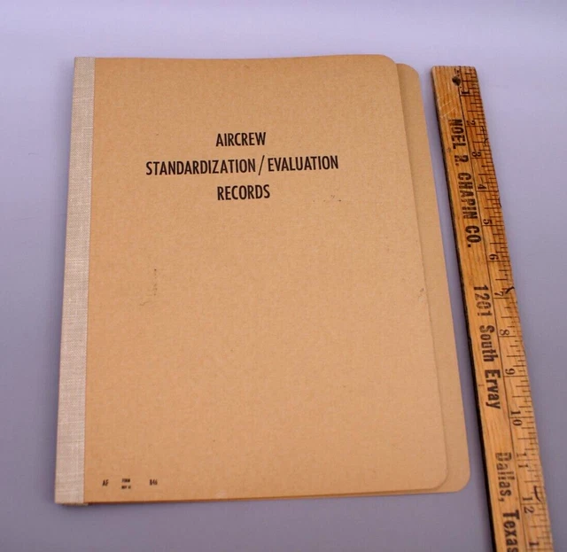 1961 AIRCREW STANDARDIZATION / Evaluation Records Binder - Empty N.o.s ...