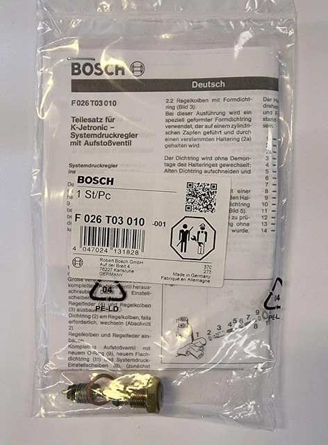 BOSCH F026T03010 SYSTEM Pressure Regulator Fuel Pressure Regulator ...