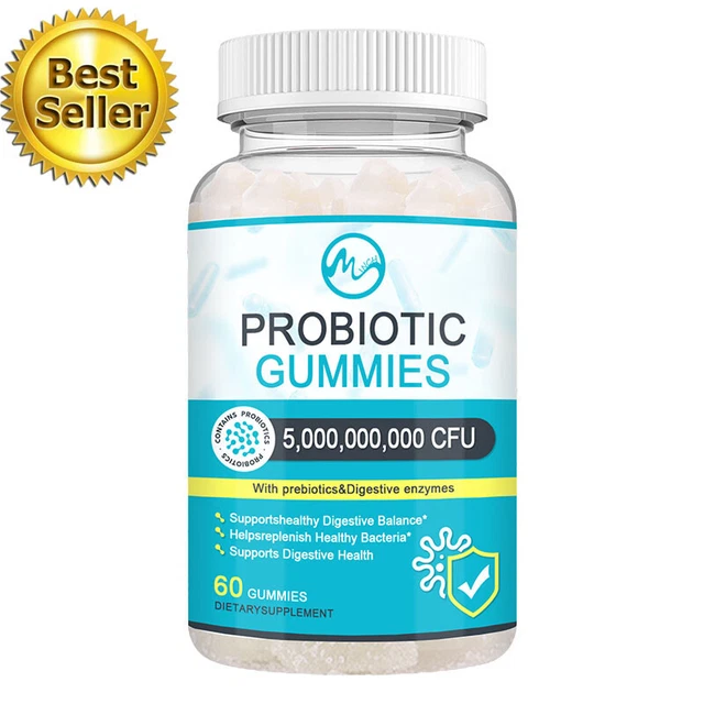 PROBIOTICS GUMMIES 5 Billion CFU Potency Support Digestive & Skin ...