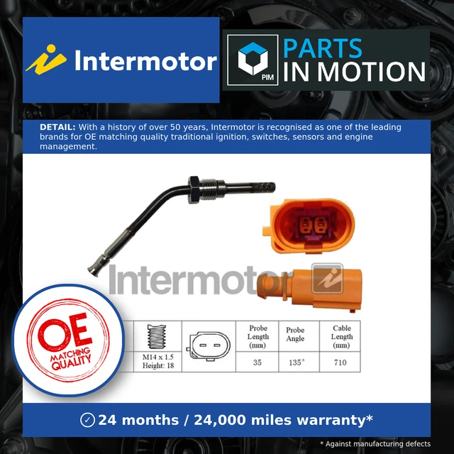 EXHAUST TEMPERATURE SENSOR fits VW POLO 9N 1.9D After DPF 01 to 09 ...