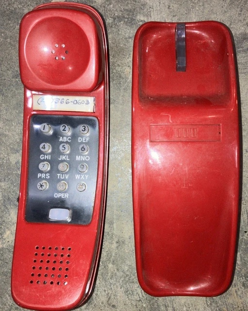 VINTAGE ITT RED Trimline Push Button Phone (NO CABLES) £27.07 - PicClick UK