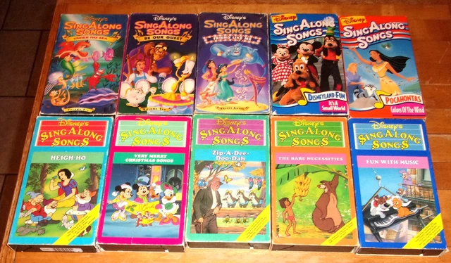 DISNEY'S SING ALONG Songs - Lotto di 10 nastri VHS - Vintage anni '90 ...