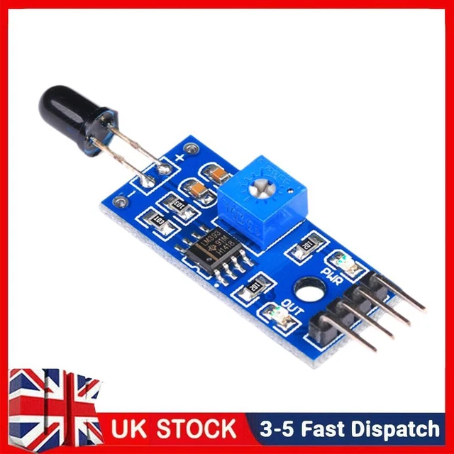 4 PIN IR Flame Detection Sensor Module 3.3V-5V for Arduino DIY Kit £4. ...