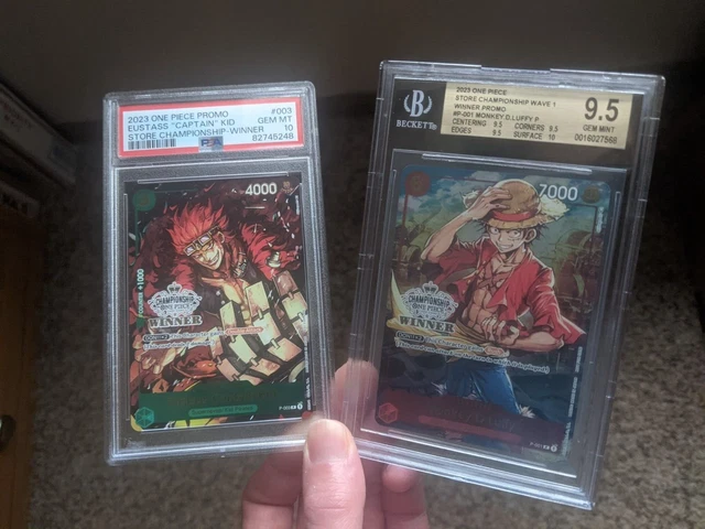 ONE PIECE STORE Championship Winner Monkey D Luffy P-001 Kid P-003 BGS ...