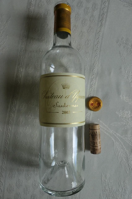 BOUTEILLE VIDE CHATEAU YQUEM 2003 avec son bouchon EUR 18,00 - PicClick FR