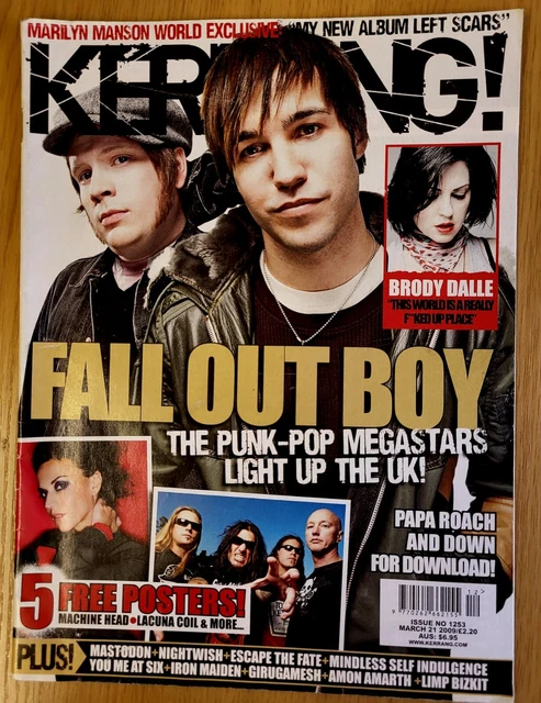 FALL OUT BOY Kerrang Magazine 1253 March 21 2009 Fob Cover £0.99 ...