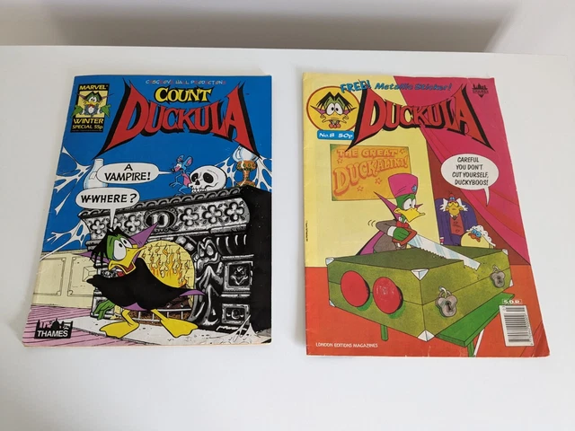 COUNT DUCKULA WINTER Special 1988 + Duckula No 8. Marvel Comics. Retro ... COUNT DUCKULA WINTER Special 1988 + Duckula No 8. Marvel Comics. Retro ...