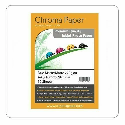 CHROMA PAPER - A4 Double Sided Matte/Matte Pro Inkjet Photo Paper ...
