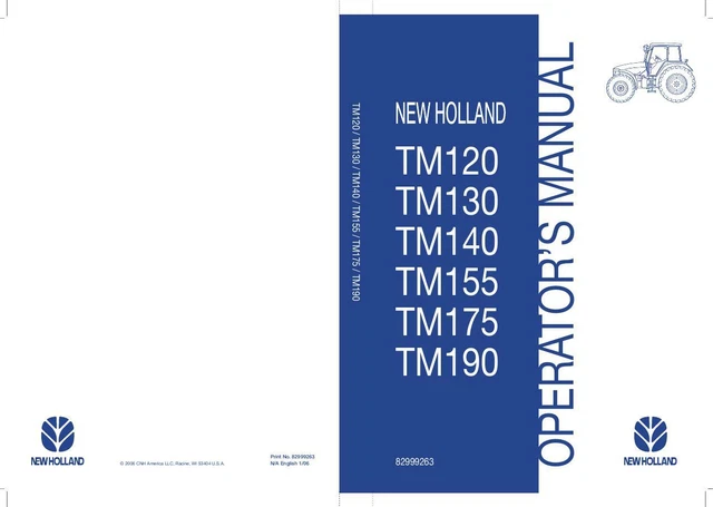 NEW HOLLAND TM120 130 140 155 175 190 Tractors For 2006 Production ...