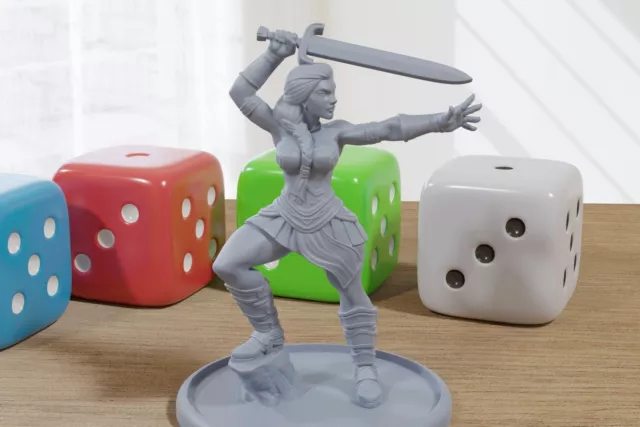 Barbarian Sexy Pinup 3d Printed Minifigures For Fantasy Miniature Tabletop Games Eur 295
