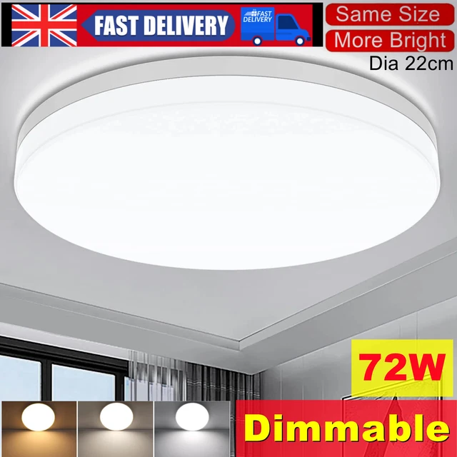 MODERN 72W LED Ceiling Lights Round Panel Down Light Bathroom Kitchen ...