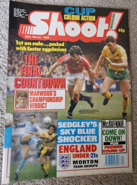 VINTAGE SHOOT!FOOTBALL MAGAZINE - 25TH MARCH 1989-ENGLAND UNDER-21s ...