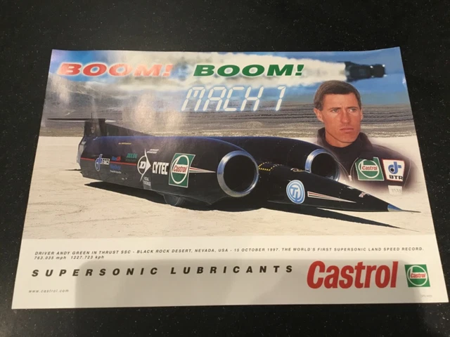 ORIGINAL CASTROL POSTER vintage NOS Not reproductions Andy Green in ...