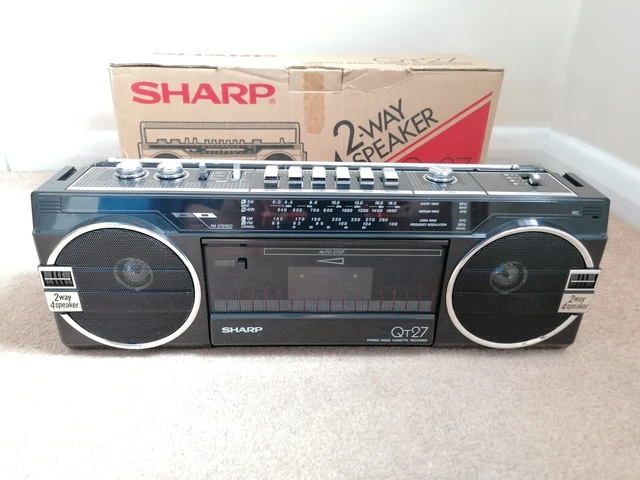 SHARP QT-27 STEREO Radio Cassette Player Boombox Serviced Fully Working ...