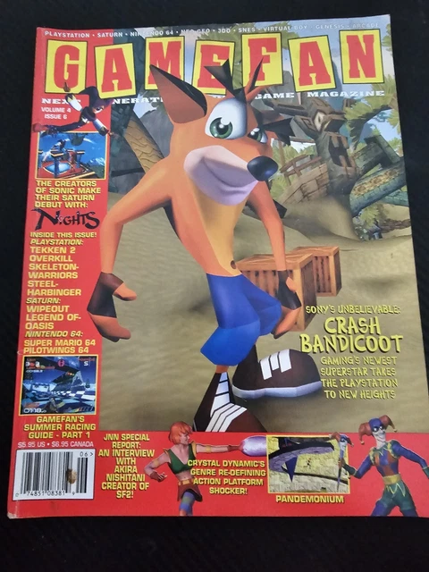 GAME FAN MAGAZINE~VOL 4 Issue 6~ June 1996 Crash Bandicoot~Summer ...