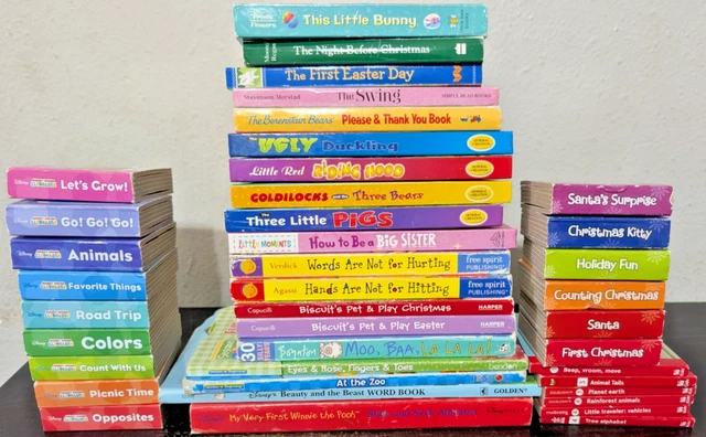 HUGE 40 LOT Board Books Mix Baby Pooh Biscuit Childrens Toddler Free ...