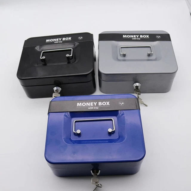 SAFE SAFE BOX Hidden Metal Bins Locking Lid Keys Metal Money Storage ...