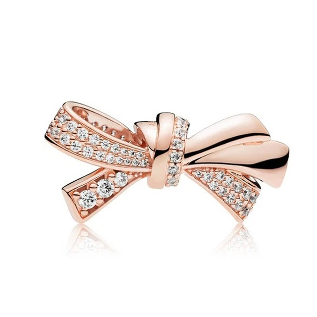 NEW GENUINE AUTHENTIC Pandora Rose Oversized Sparkling Bow Charm Large ...