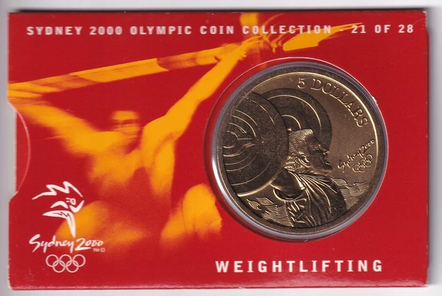 AUSTRALIAN: 2000 $5 Sydney Olympic Coin Collection Coin Weightlifting ...