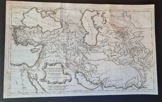 ANTIQUE 1740 MAP - Expedition of Alexander the Great - Middle East - d ...
